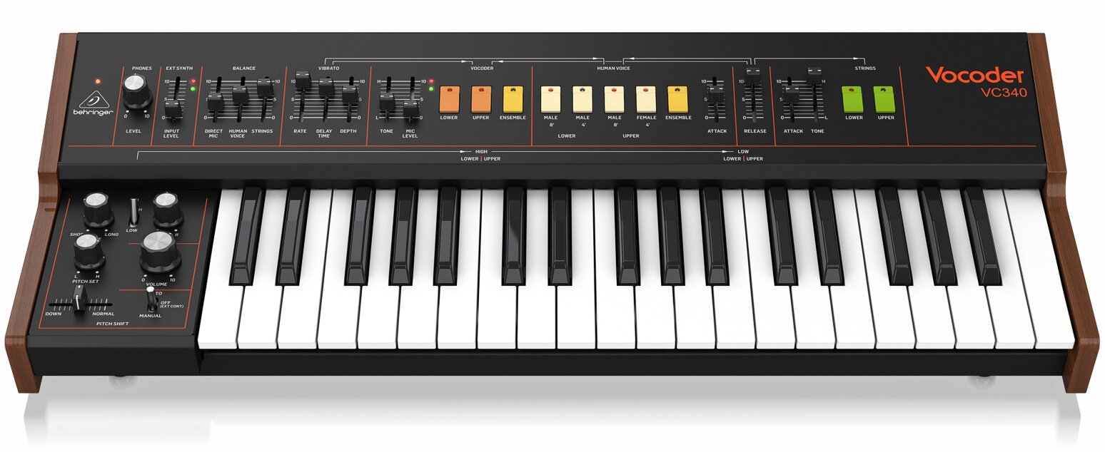 Behringer VOCODER VC340 синтезатор-вокодер, 37 полувзв. клавиш, аналоговая схема, легендарные звуки синтезаторов 80-х