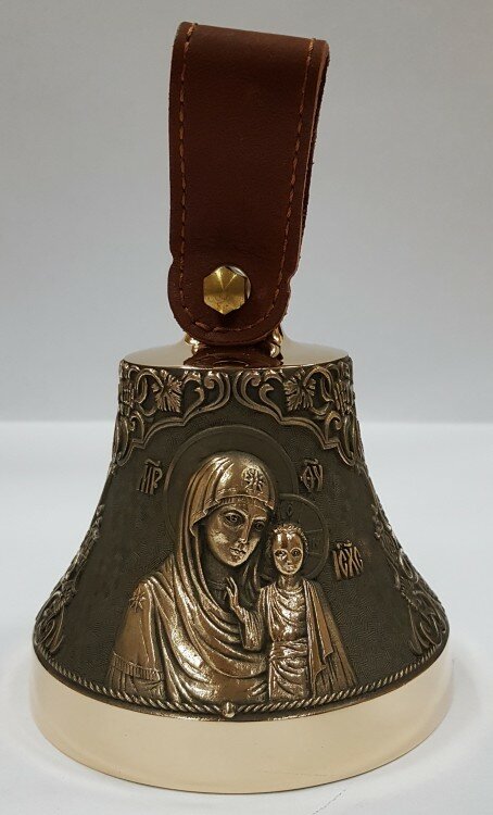 Колокол бронзовый "Казанская Богоматерь" d12 см, 1 кг