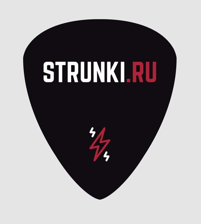 Медиатор Струнки. ру, черный, 1 мм, 1 шт.