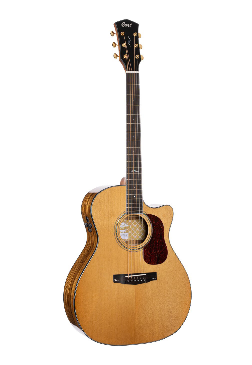 Gold-A6-Bocote-WCASE-NAT Gold Series Электро-акустическая гитара, цвет натуральный, с чехлом, Cort