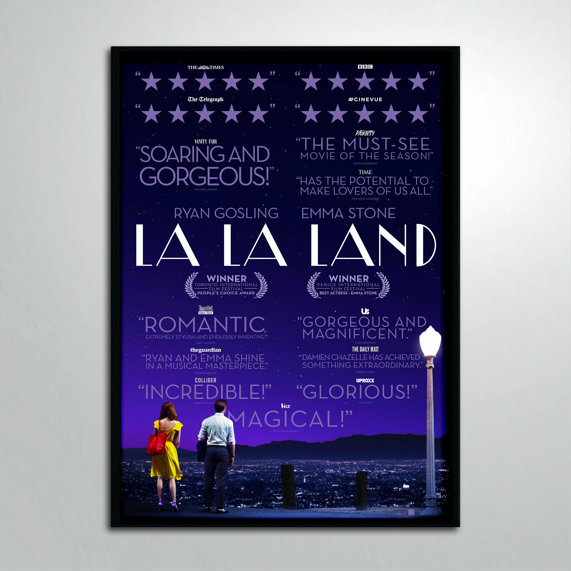 Постер в раме/Ла-Ла Ленд Райан Гослинг Эмма Стоун Награды La La Land