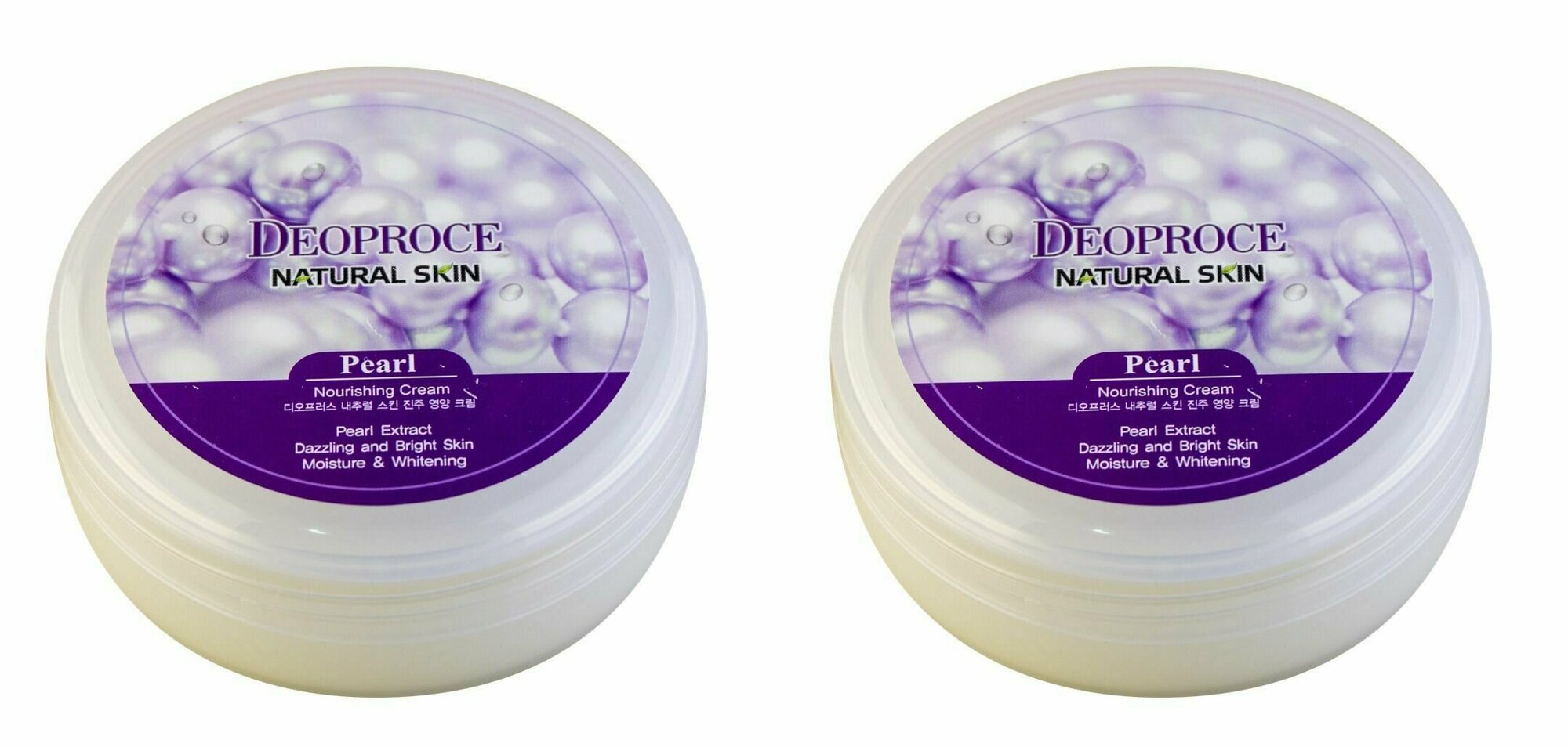 Deoproce Крем для лица и тела Natural Skin Pearl Nourishing Cream, 100 г, 2 шт