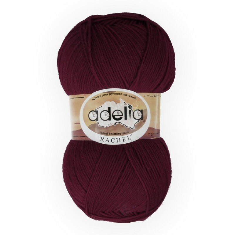 Пряжа ADELIA "RACHEL" 90% шерсть, 10% полиэстер 100 г 400 м №08 бордовый