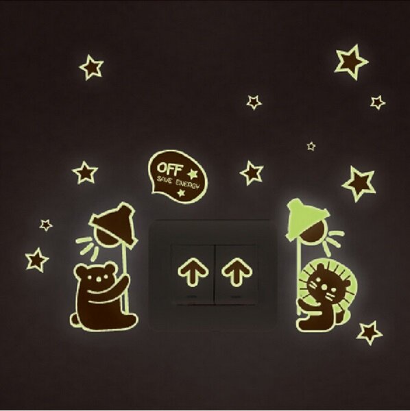 Наклейки "Медведи" 21х25 (светятся в темноте)