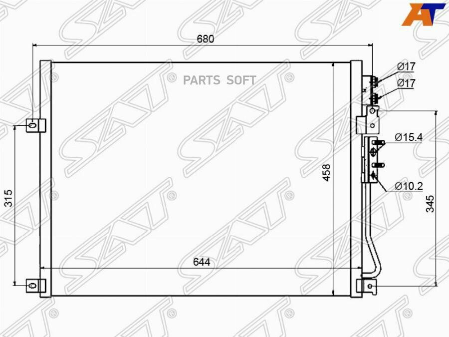 Радиатор кондиционера Jeep Commander 05-10 / Grand Cherokee 04-10 SAT ST-JP82-394-0 | цена за 1 шт