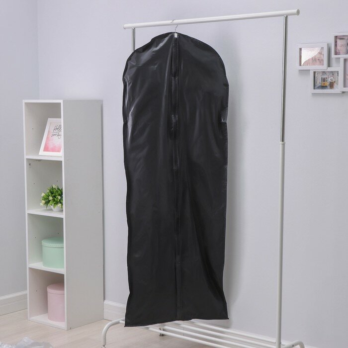 Чехол для одежды LaDоm, 60×160 см, плотный, PEVA, чёрный