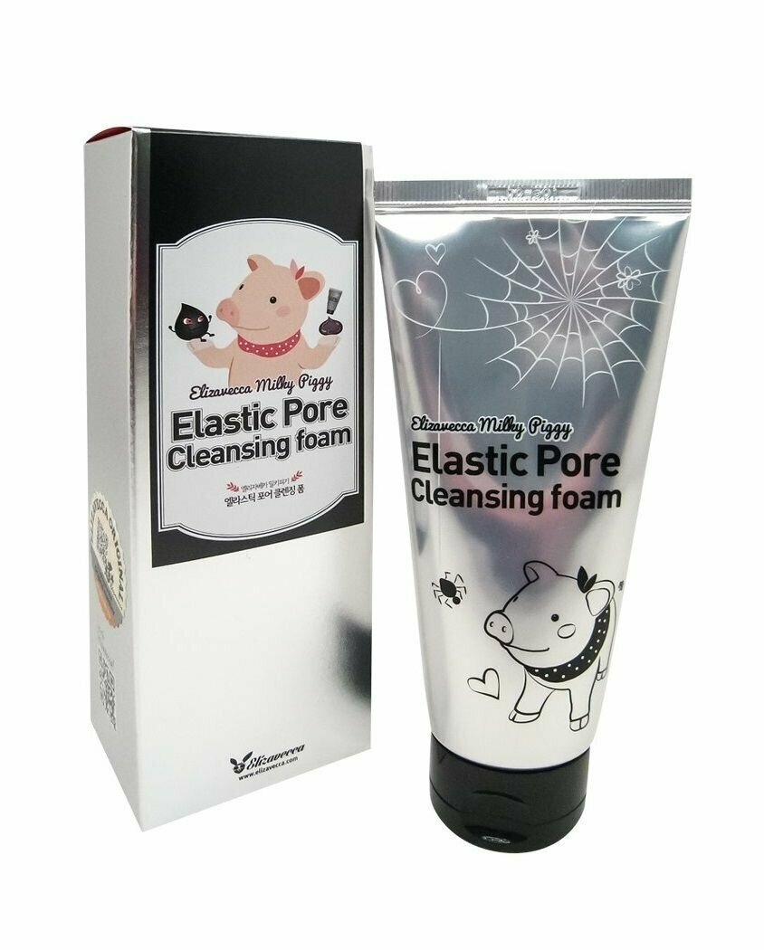 Elizavecca Пенка для умывания Milky Piggy Elastic Pore Cleansing Foam, с порошком древесного угля от расширенных пор, 120 мл /