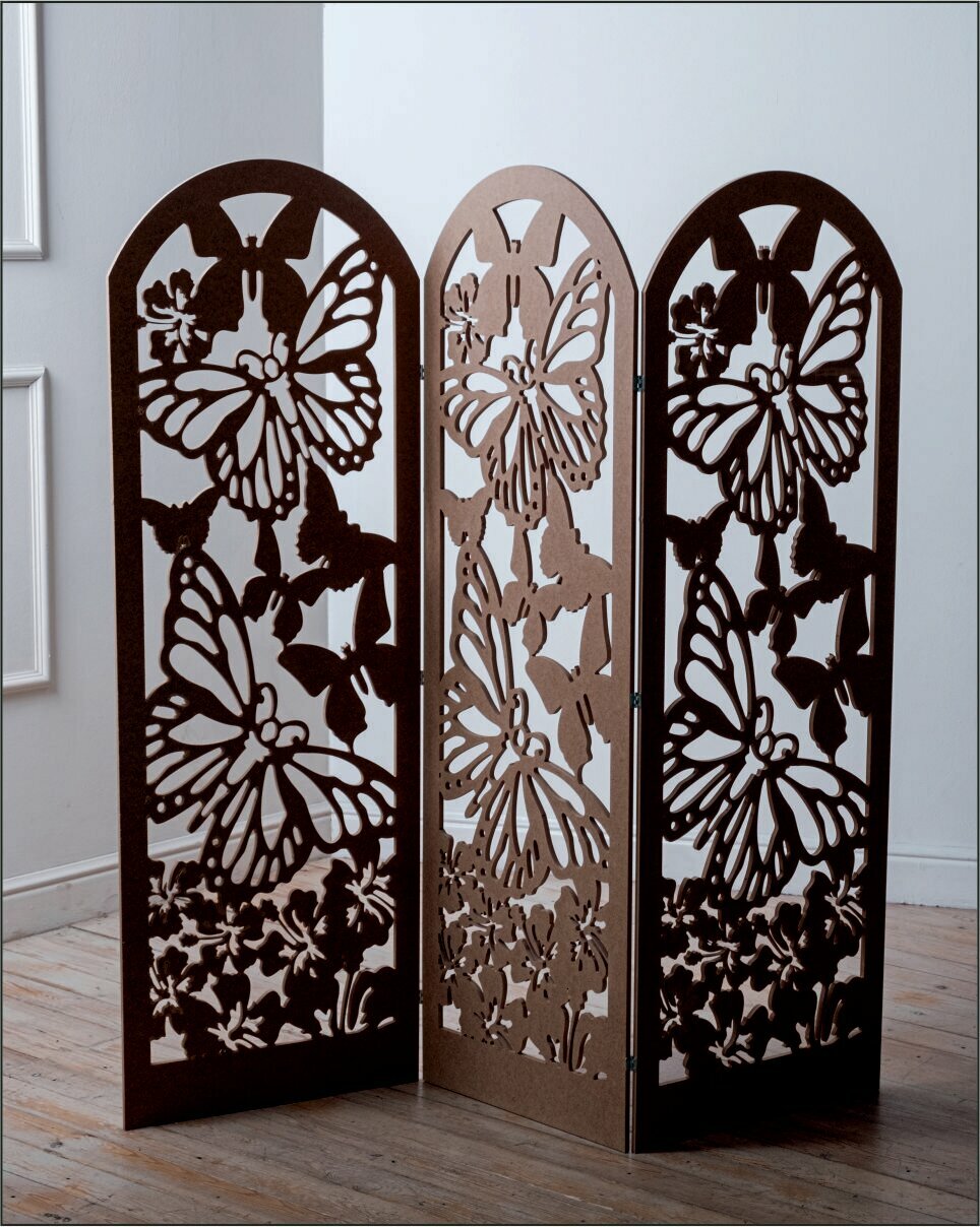 Ширма декоративная перегородка для комнаты коричневая 148см-150 см