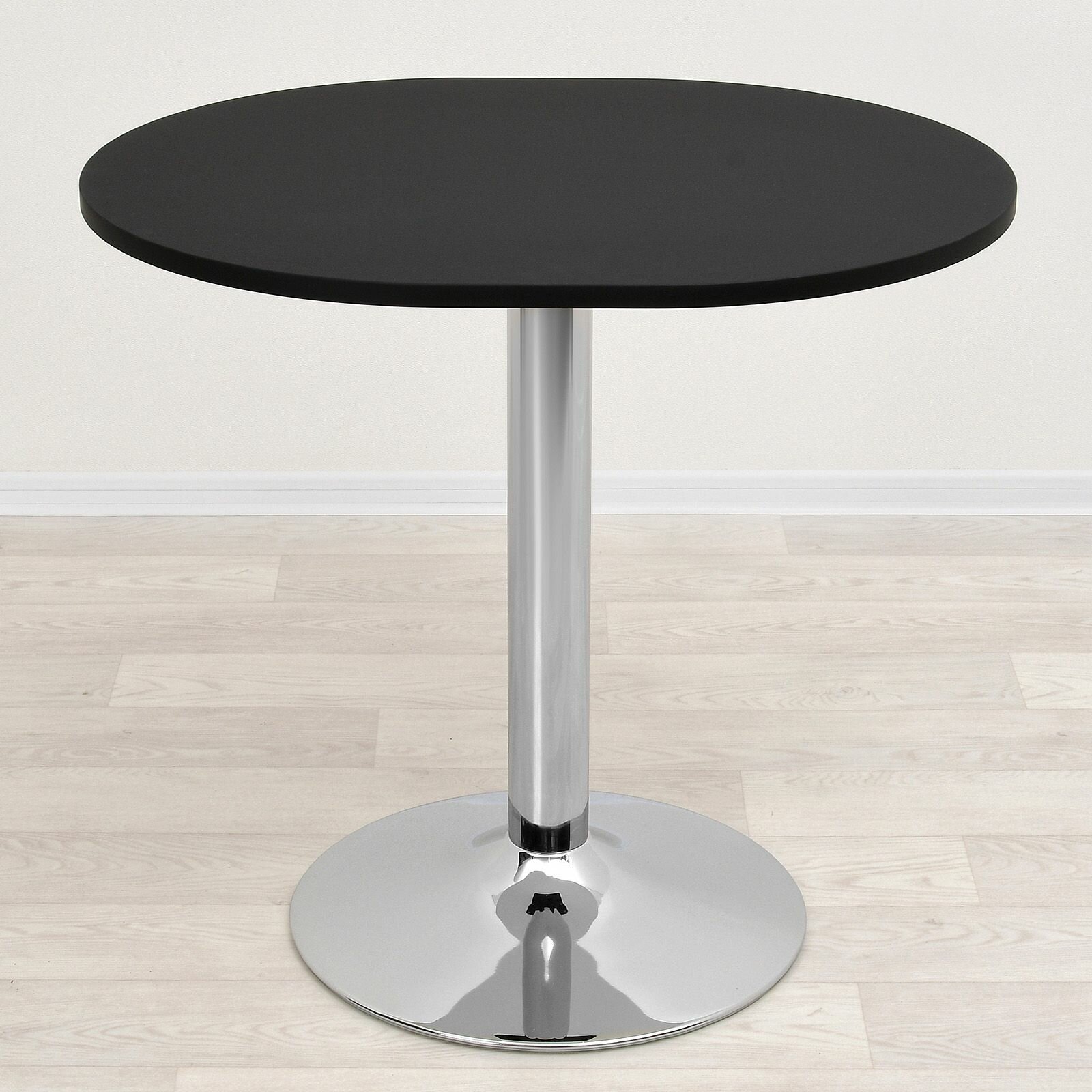 Стол обеденный Троя 23 чёрный/хром (900х700)