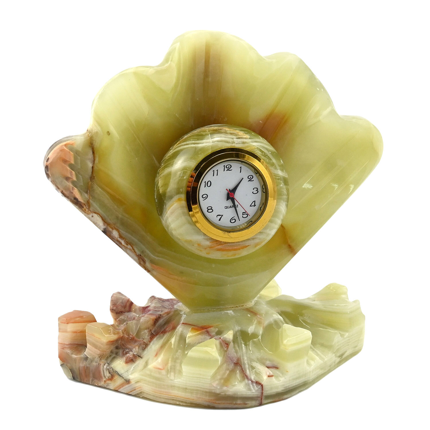 Часы из оникса ракушка "Морской бриз" 65*90*105мм .