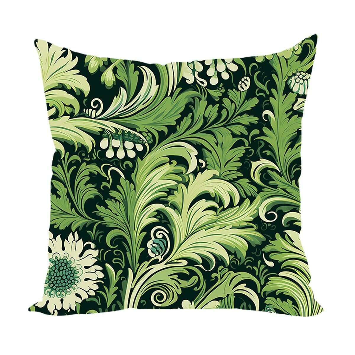 Чехол для подушки Зеленый цвет Моррис 40х40 велюр