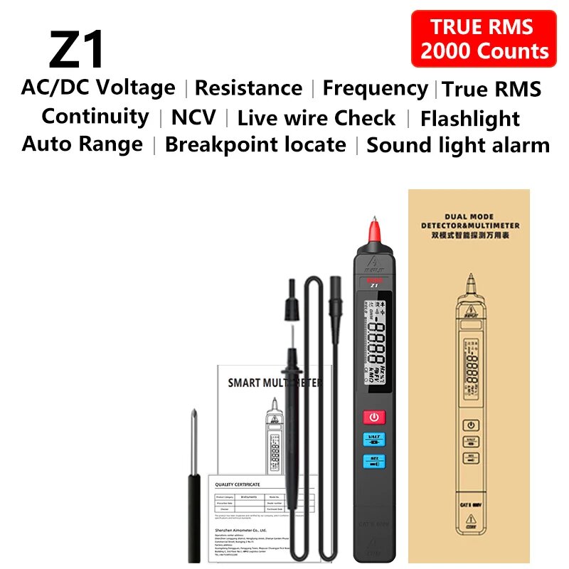 Цифровой мультиметр-тестер BSIDE Z5 DC/AC: измерение емкости, сопротивления, диодов, Z1 Multimeter