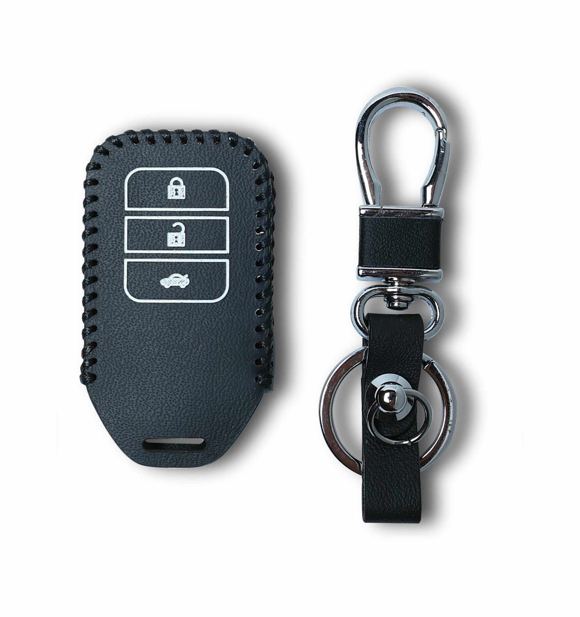 Чехол для автомобильного ключа Honda (Хонда) Цвет Черный нить Черная