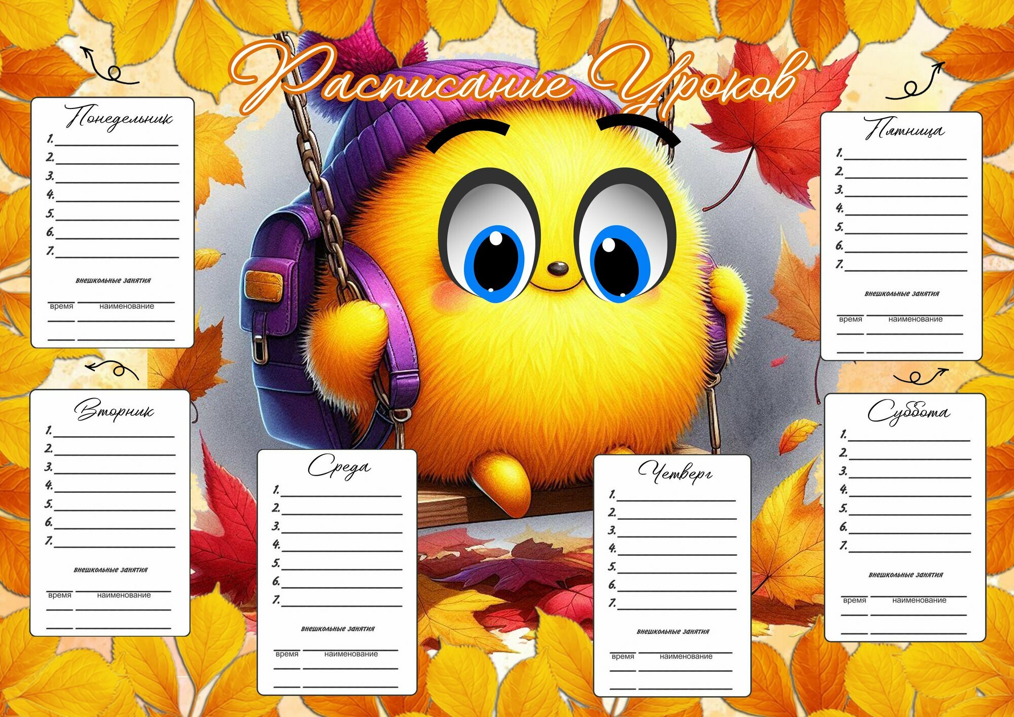 Расписание уроков " Лохматый"