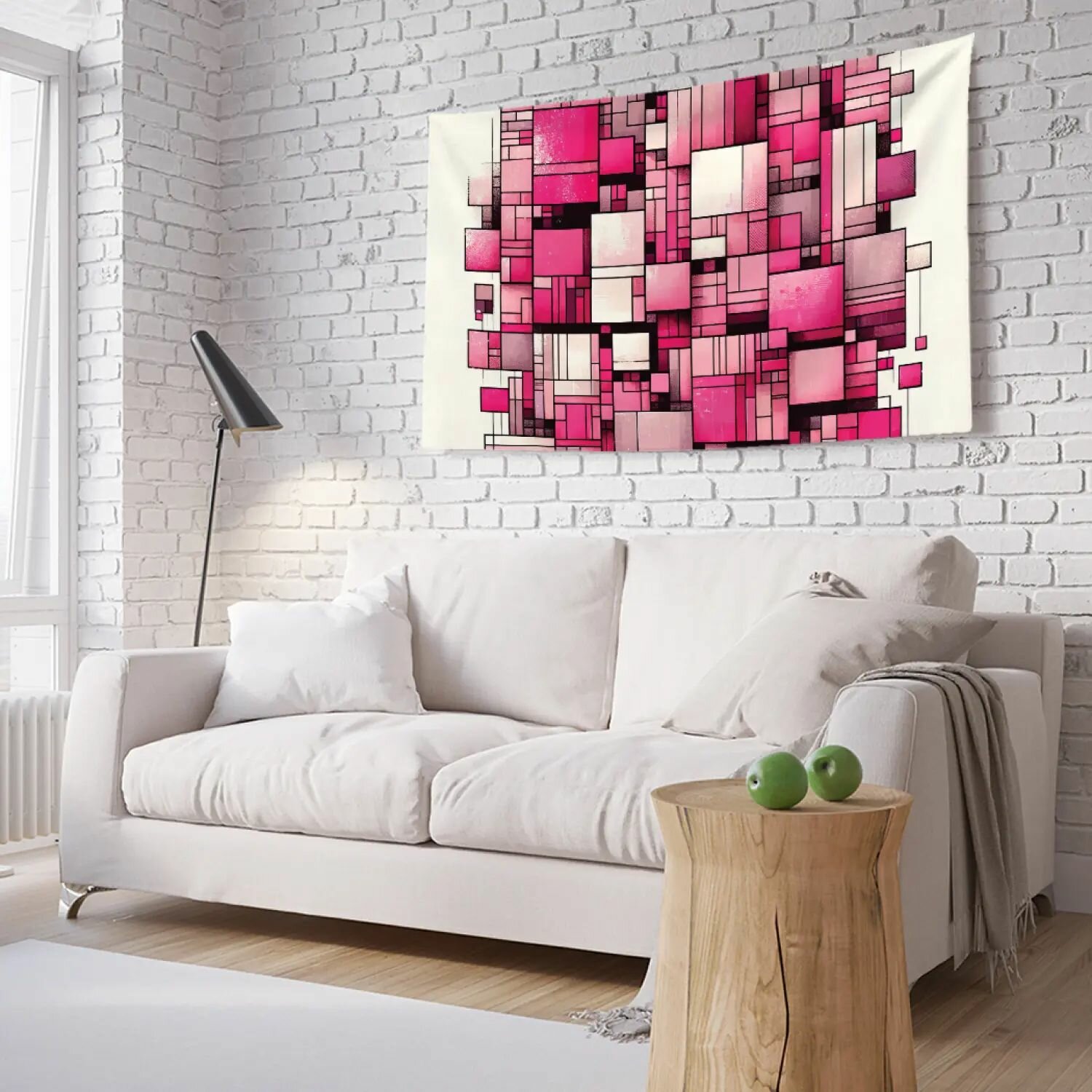 Горизонтальное фотопанно на стену JoyArty "Яркие квадратики", из ткани, 150х200 см