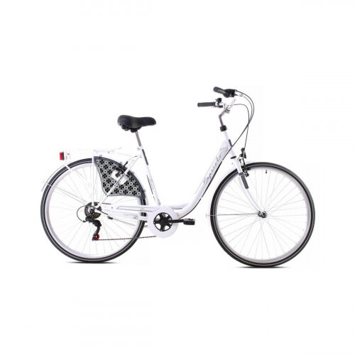 Женский велосипед Capriolo CITY DIANA STEEL (1 X 6), рама сталь 18', колёса 28' (белый - чёрный)