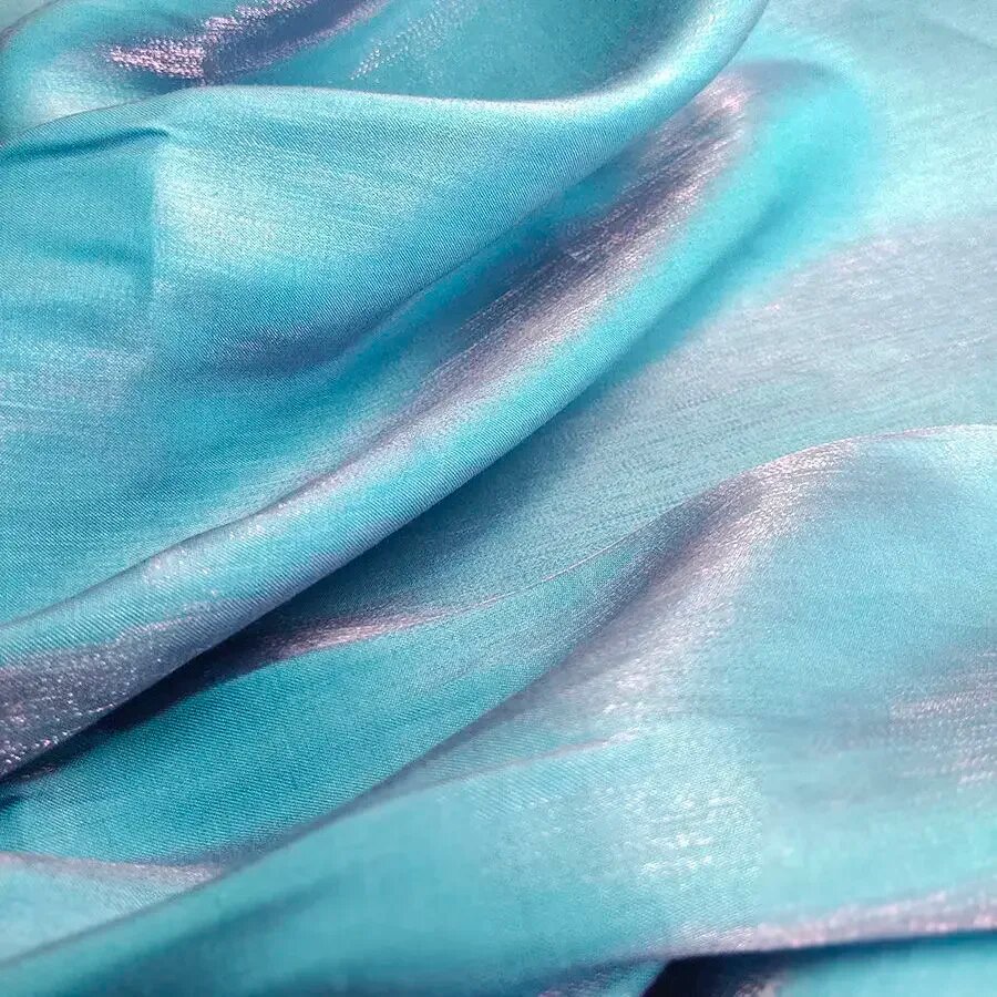 Мерсеризованная атласная ткань 100*150 см Бирюзовый, 2