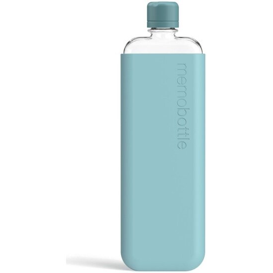 Бутылка Memobottle с силиконовым чехлом Slim, голубой