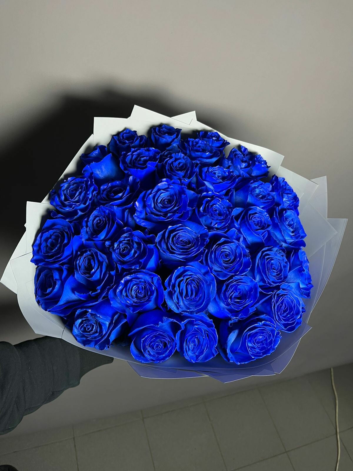 Монобукет Синие Розы Premium Flowers 35 шт 60 см - Не крашены баллоном и не пахнут краской!