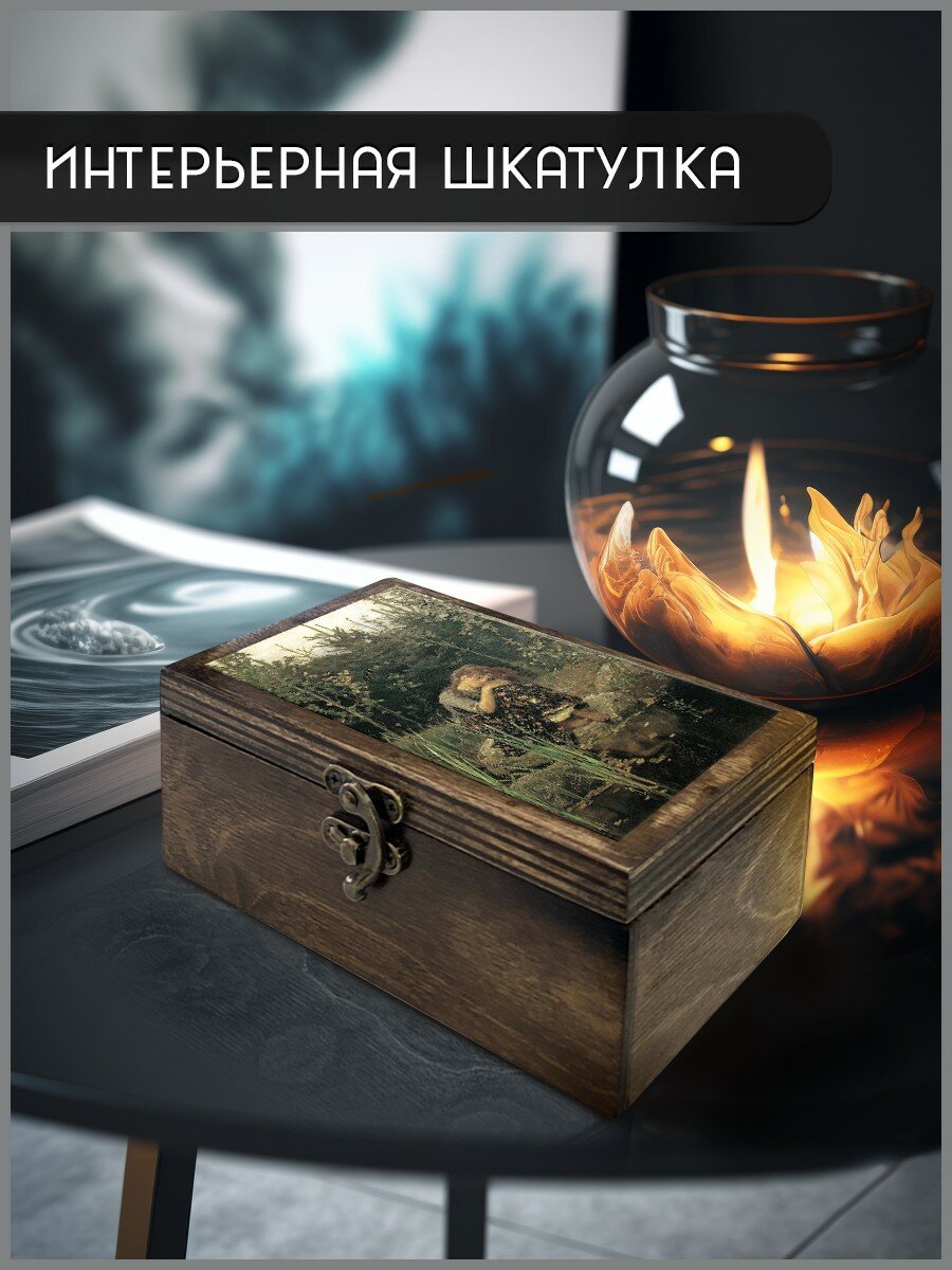 Шкатулка интерьерная для украшений универсальная 16x10x6 см Разное Аленушка (Васнецов, картины, живопись шедевры, Художники, Сказки) - 822