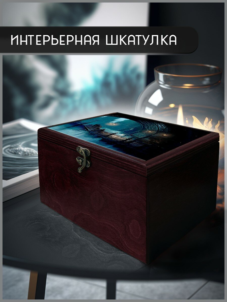 Шкатулка интерьерная вишня для украшений универсальная 22x17x12 см игра Bloodborne (Бладборн, Охотник, соулс, атмосфера, PS) - 2059