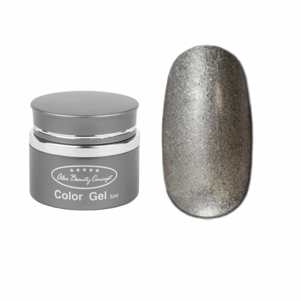Alex Beauty Concept Цветной эластичный гель для ногтей Neo Teck Color Gel, цвет серебряный 69714, 5 мл