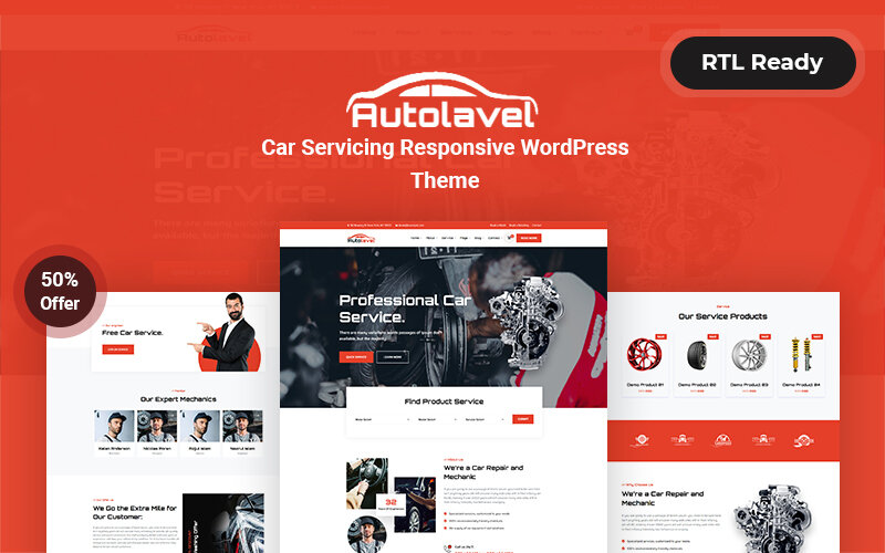 Подарочный сертификат на Шаблон для сайта Вордпресс с демоконтентом Autolavel - Car service Responsive Theme WordPress