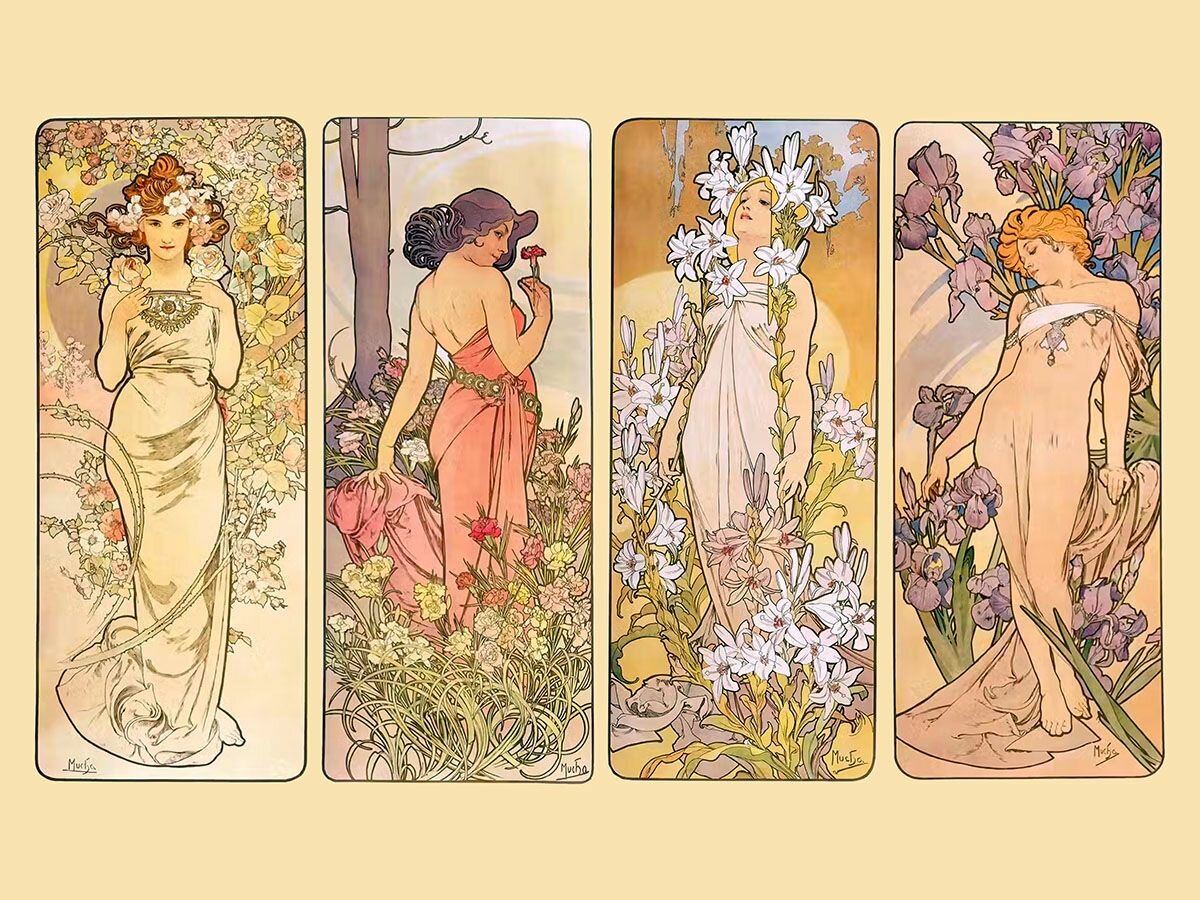 Постер А3. Альфонс Муха. Серия "Цветы".