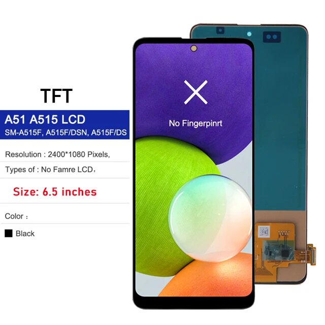 Дисплей для Samsung Galaxy A51 SM-A515F, 6.5" TFT No Frame