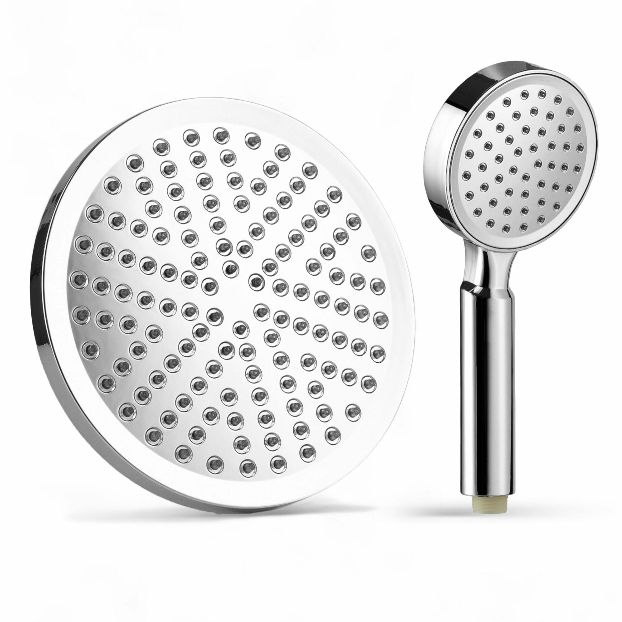 Набор: лейка тропический душ диаметром 20 см, лейка душевая диаметром 10 см, цвет хром