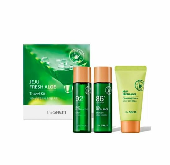 Набор для лица уходовых средств с алоэ The SAEM Jeju Fresh Aloe Travel Kit (31 мл*2 шт/25 гр)