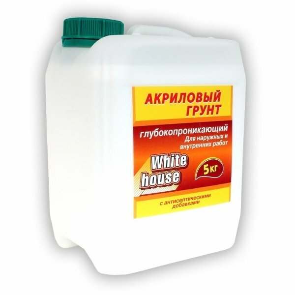Грунтовка Акриловая White House 10кг Глубокопроникающая с Индикатором для Внутренних и Наружных Работ.