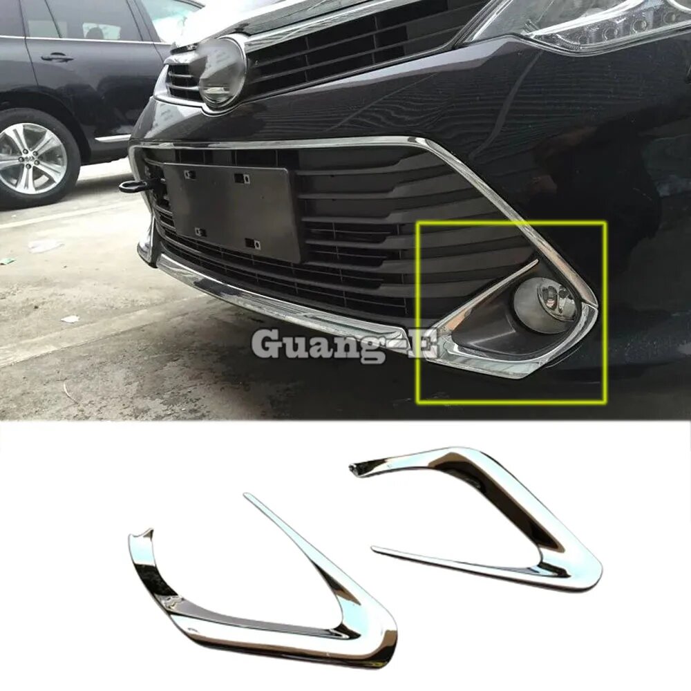 Кузов автомобиля, передняя противотуманная фара, рамка, Стайлинг, АБС-пластик, хромированная крышка, накладка, литая панель капота, 2 шт. для Toyota Camry 2015 2016 2017
