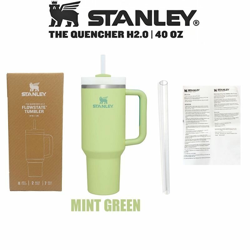 Термокружка Stanley Стенли Quencher H2.0 (1.18 л) стакан-термос автомобильный из нержавеющей стали с крышкой и трубочкой