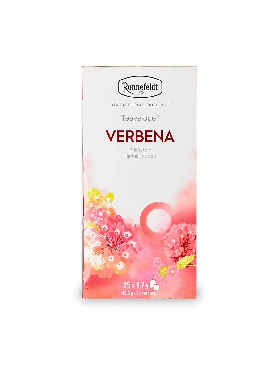 Чай Ronnefeldt "Вербена", травяной, в пакетиках, цитрусовый вкус, 25 пакетиков