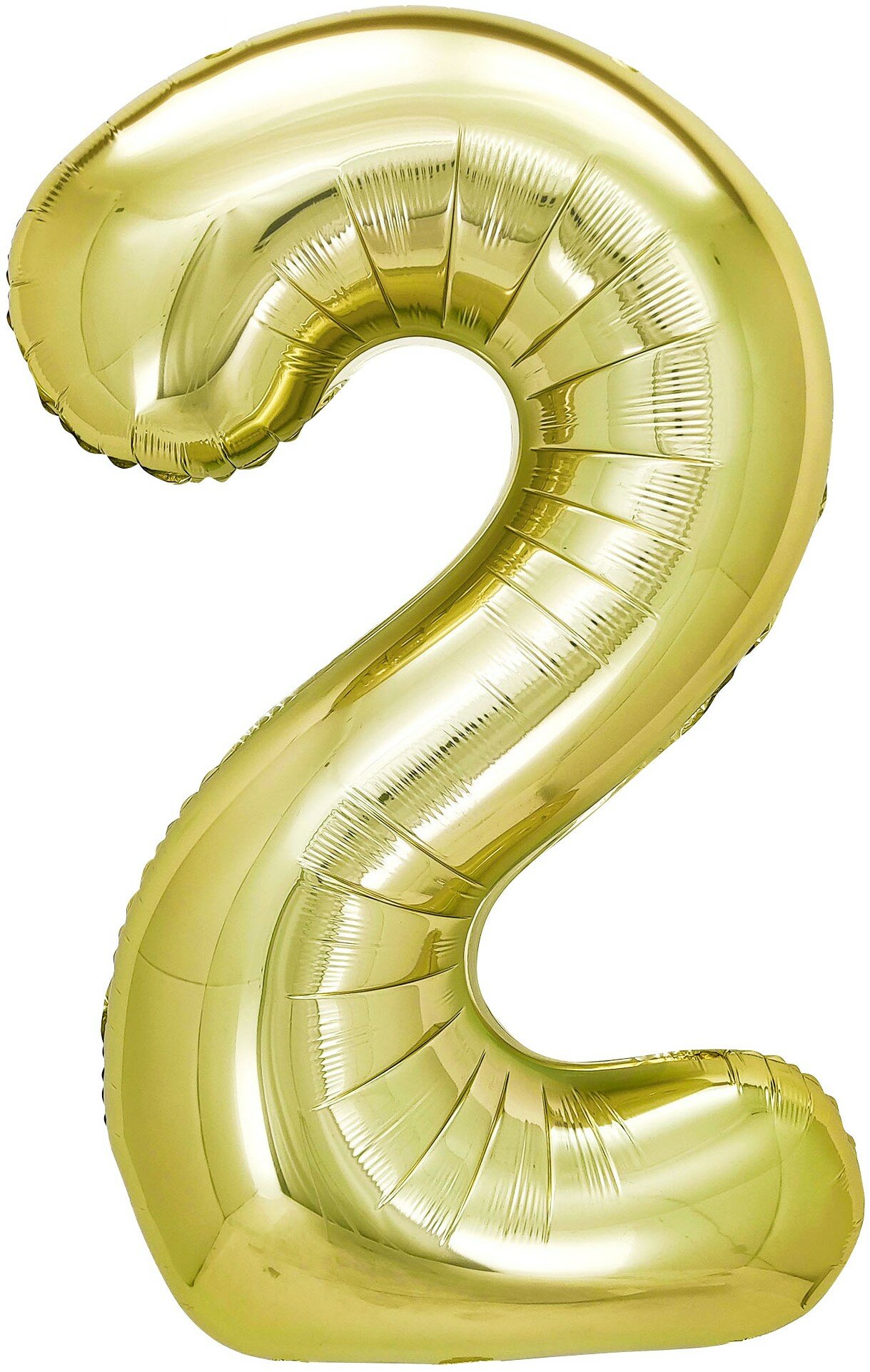 Шар (40'/102 см) Цифра, 2, Белое золото, 1 шт. в уп.