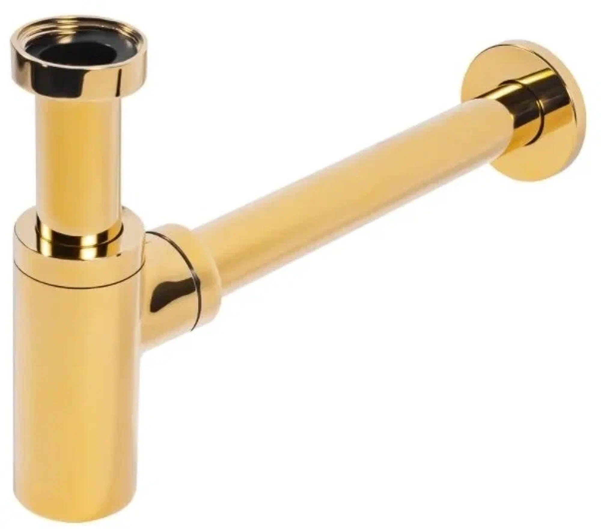 Сифон металлический для раковины "Groсenberg" GB210GO круглый, цвет: золото, латунь