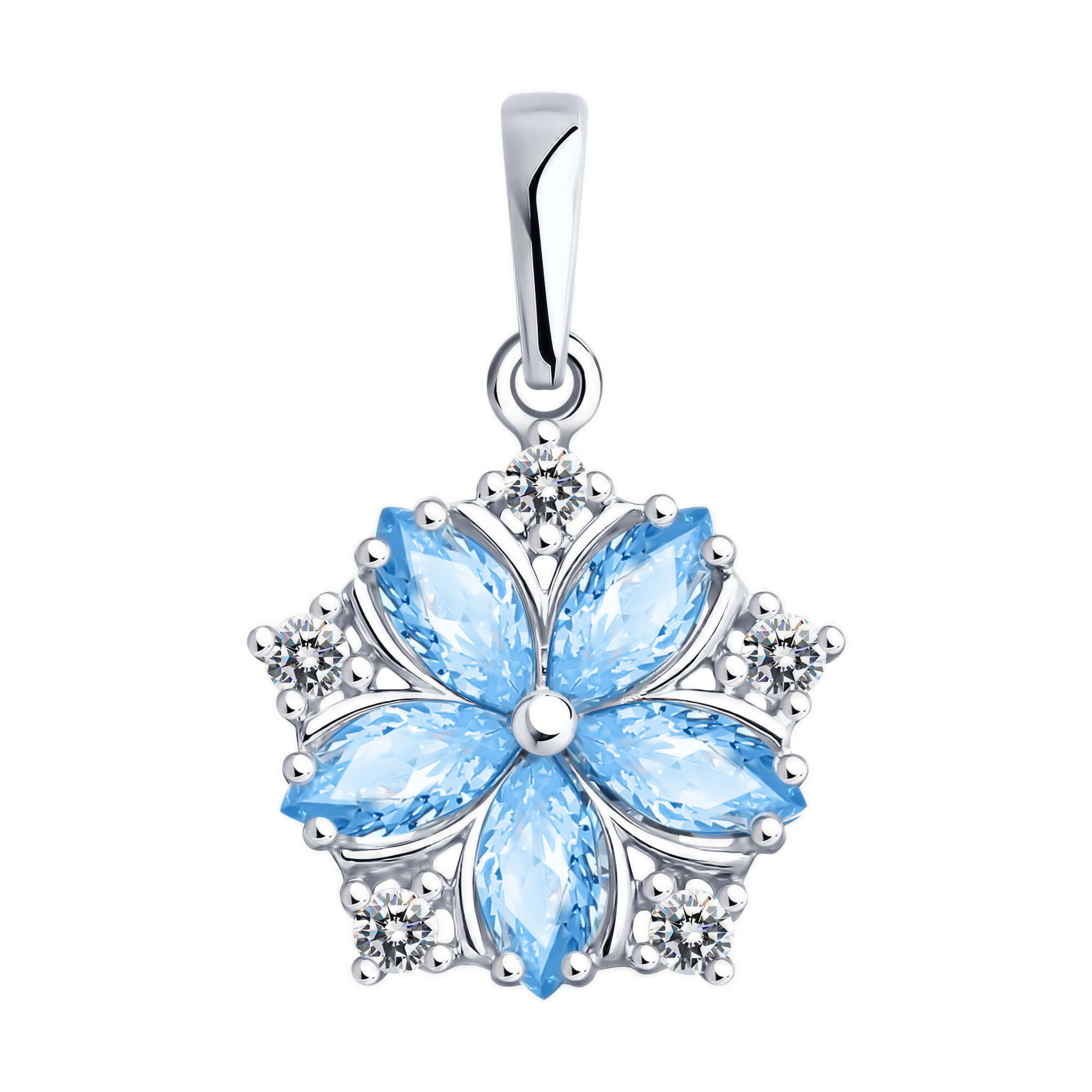 Подвеска, серебро, 925 проба, родирование, фианит