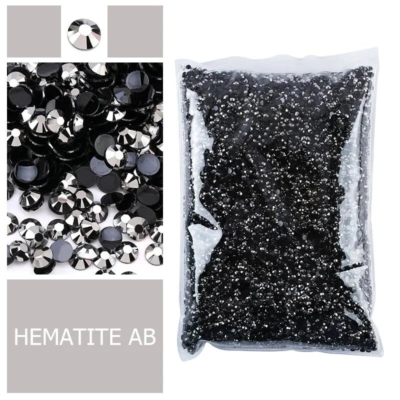 Стразы QIAO черные 2-5 мм Черный, 2mm-10000pcs, hematite AB