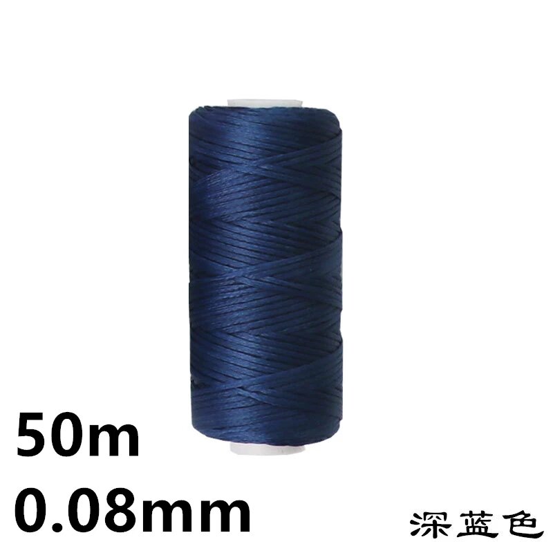 Вощеная нить для кожи 50 м, 0,8 мм Темно-синий, dark blue