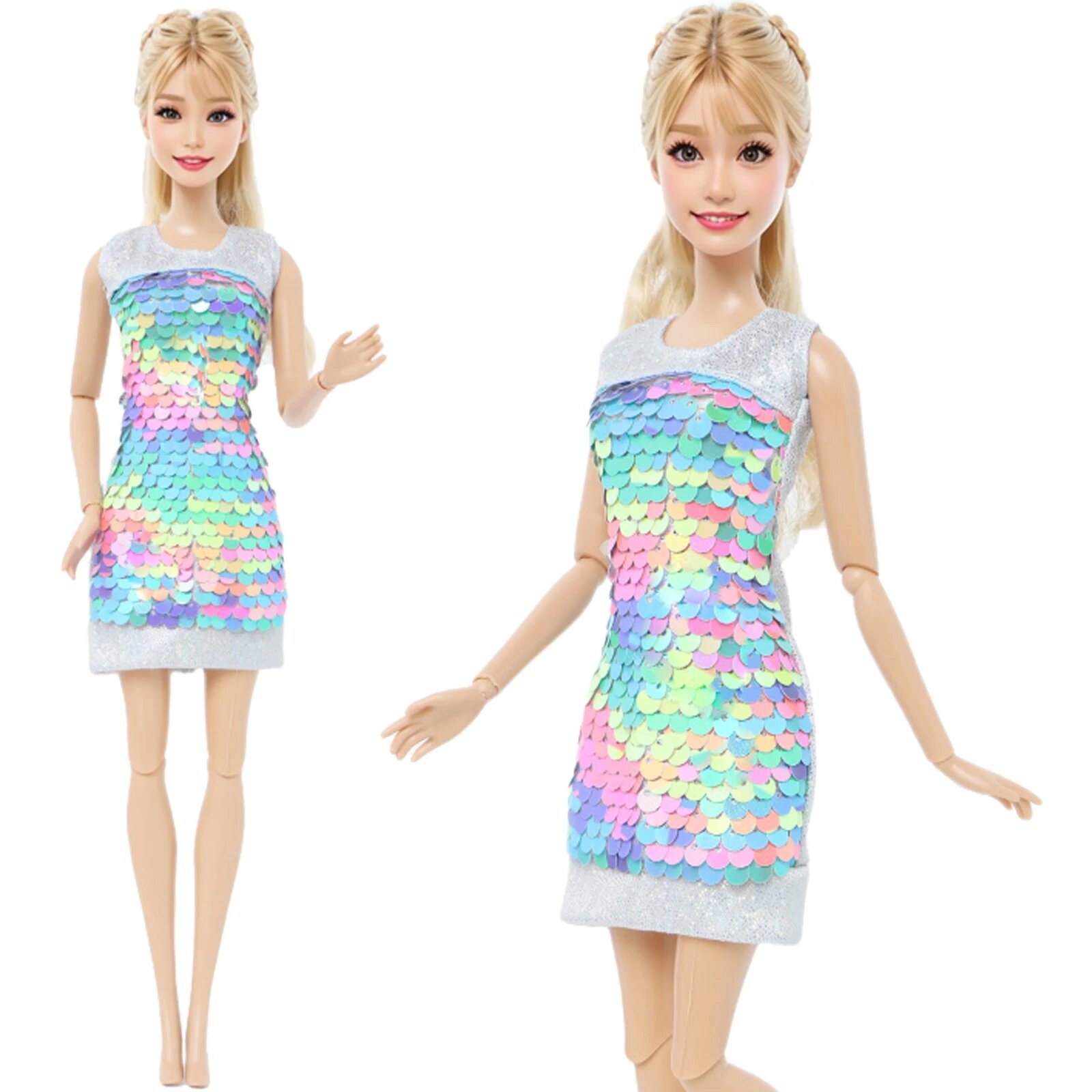 Платье для кукол Barbie, розовое, цвет 11