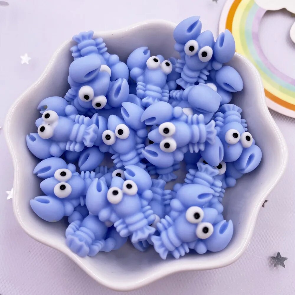 Кабошоны для скрапбукинга из полимерной смолы, разные цвета, в виде рыбок, крабов, омаров, для рукоделия, 20 шт.