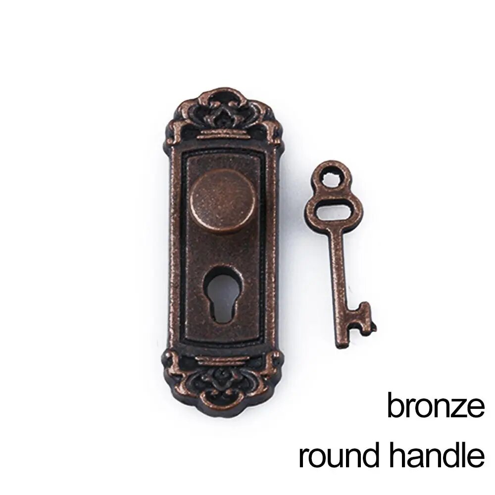 Бронзовые ручки для кукольного домика, round handle