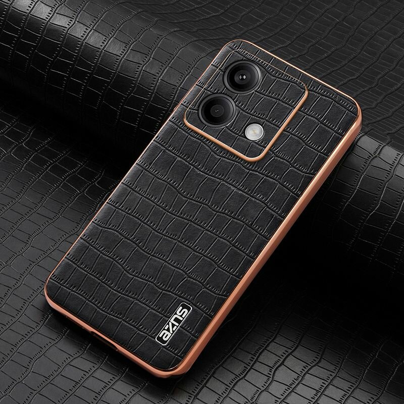 AZNS Классический кожаный чехол для Redmi Note 13 5G(на Редми Ноут 13 5G) с тиснением под кожу крокодила