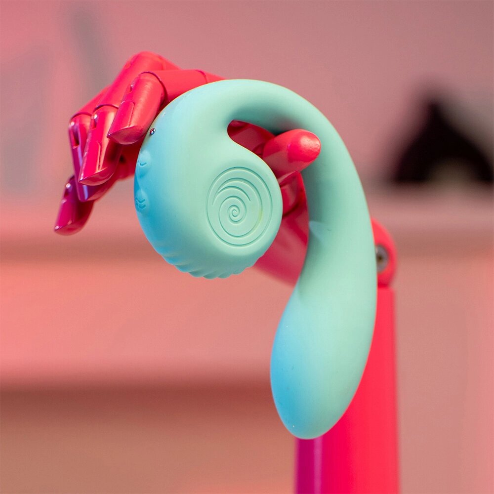 Вагинально-клиторальный вибратор SVibe Snail Gizi, бирюзовый