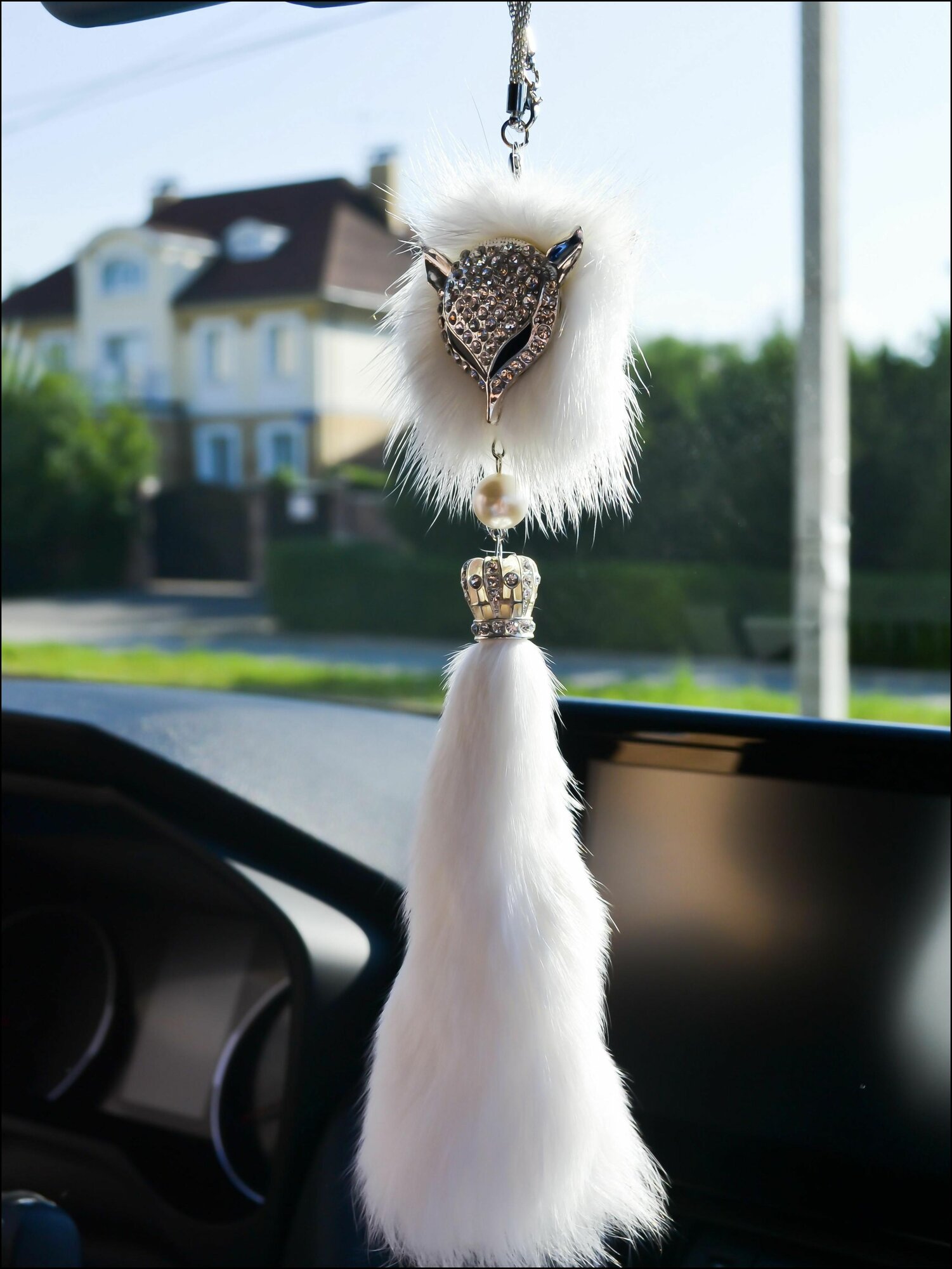 Ювелирные изделия из лебедя автомобиля, подвесное украшение интерьера автомобиля, симпатичный кулон из волос норки