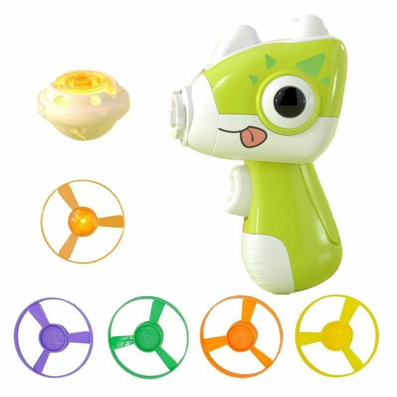 Детские игрушки-летающая тарелка на открытом воздухе, портальная пушка, 4 пушки с летающими дисками и 1 светящийся волчок с мигающими светодиодами