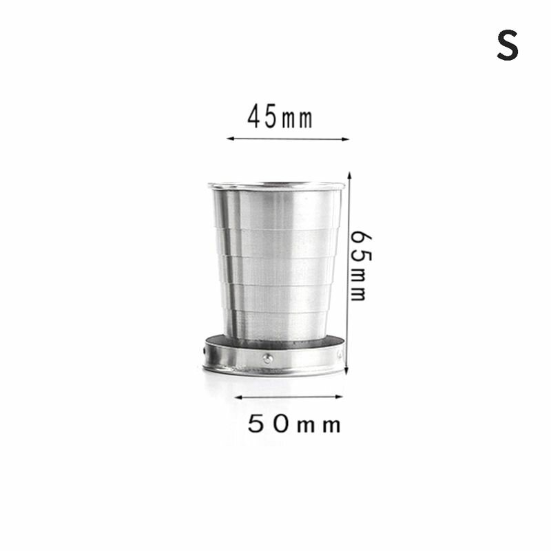 Складная Телескопическая Чашка Из Нержавеющей Стали с Карабином, Кружка