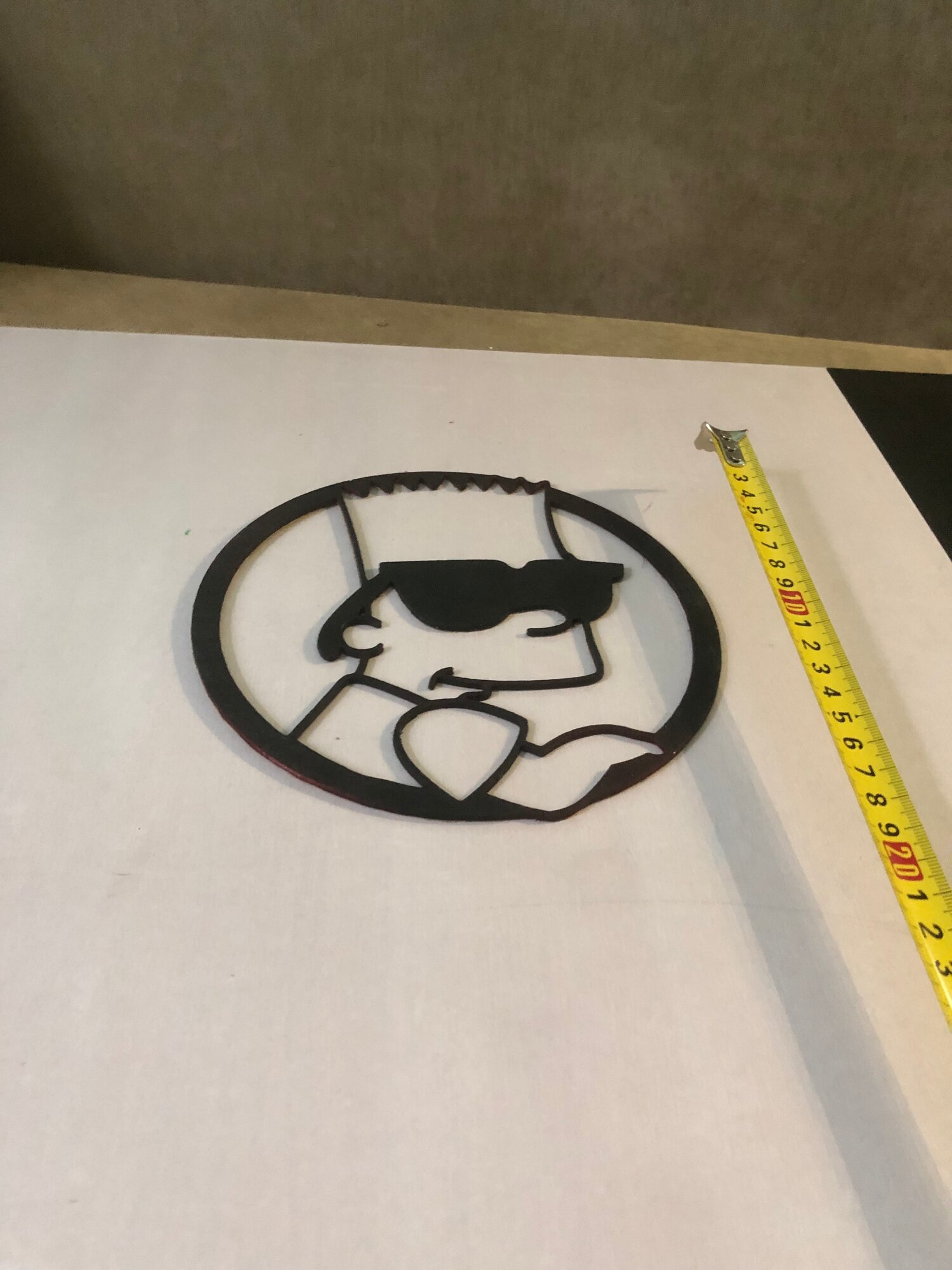 Арт табличка или пано декоративное на стену Барт Симпсон радиус 9