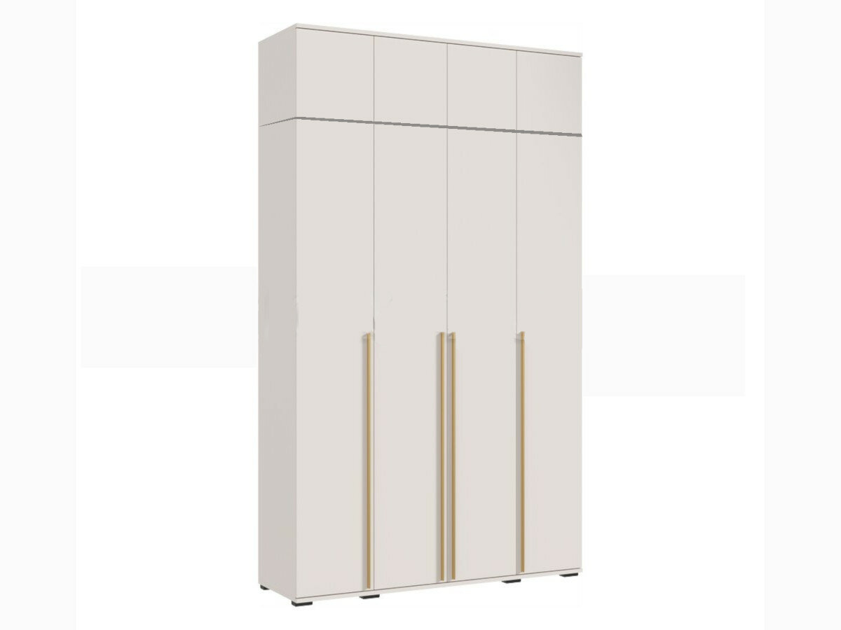 Шкаф с антресолью 4х ств. Эра-мебели Норд Кашемир, ручка золото, размер 1600х510 h2654мм